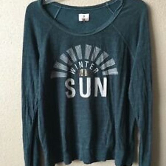 Sundry | Tops | Sundry Petrol Blue Long Sleeve Shirt With Winter M ...